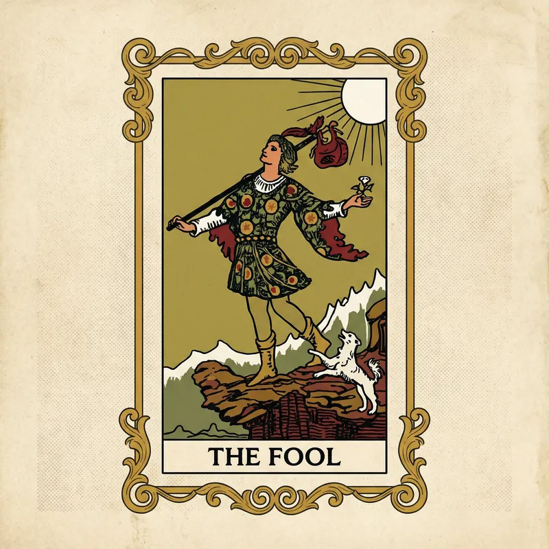 The Fool Tarot Card Illustration - Rider-Waite Style | AI Art Generator ...