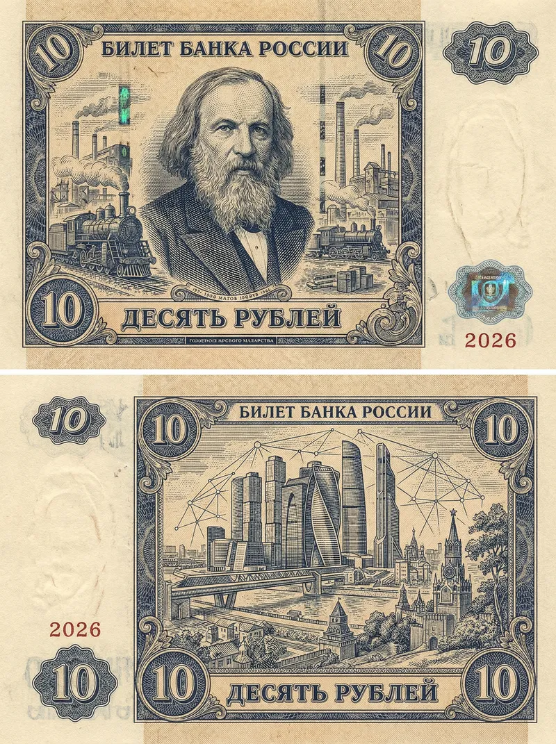 New 10 Ruble Banknote Design: 19th-20th Century Style | AI Art ...