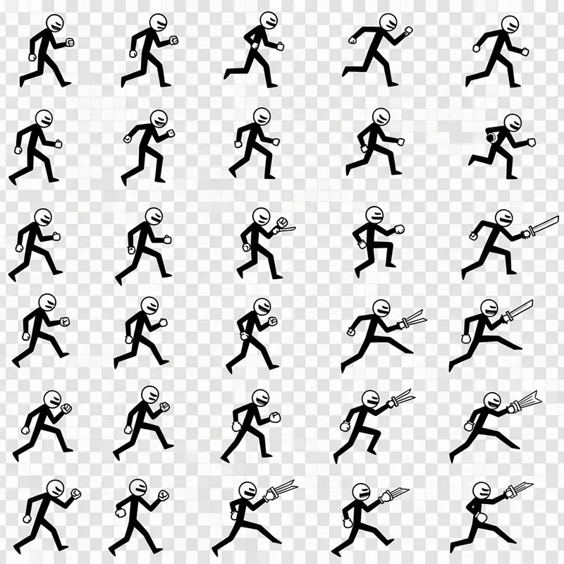 Stickman Sprite Sheet with Movement & Attacks | AI Art Generator | Easy ...