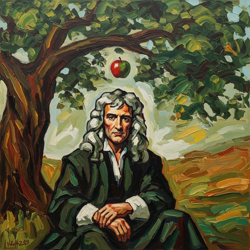 Isaac Newton's Gravity Discovery in Art | AI Art Generator | Easy-Peasy.AI