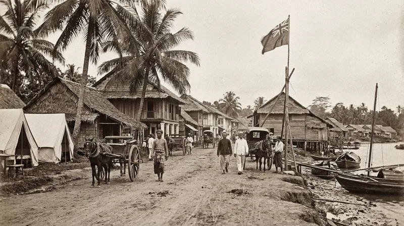 Historical Street View of Singapore, 1819 | AI Art Generator | Easy ...