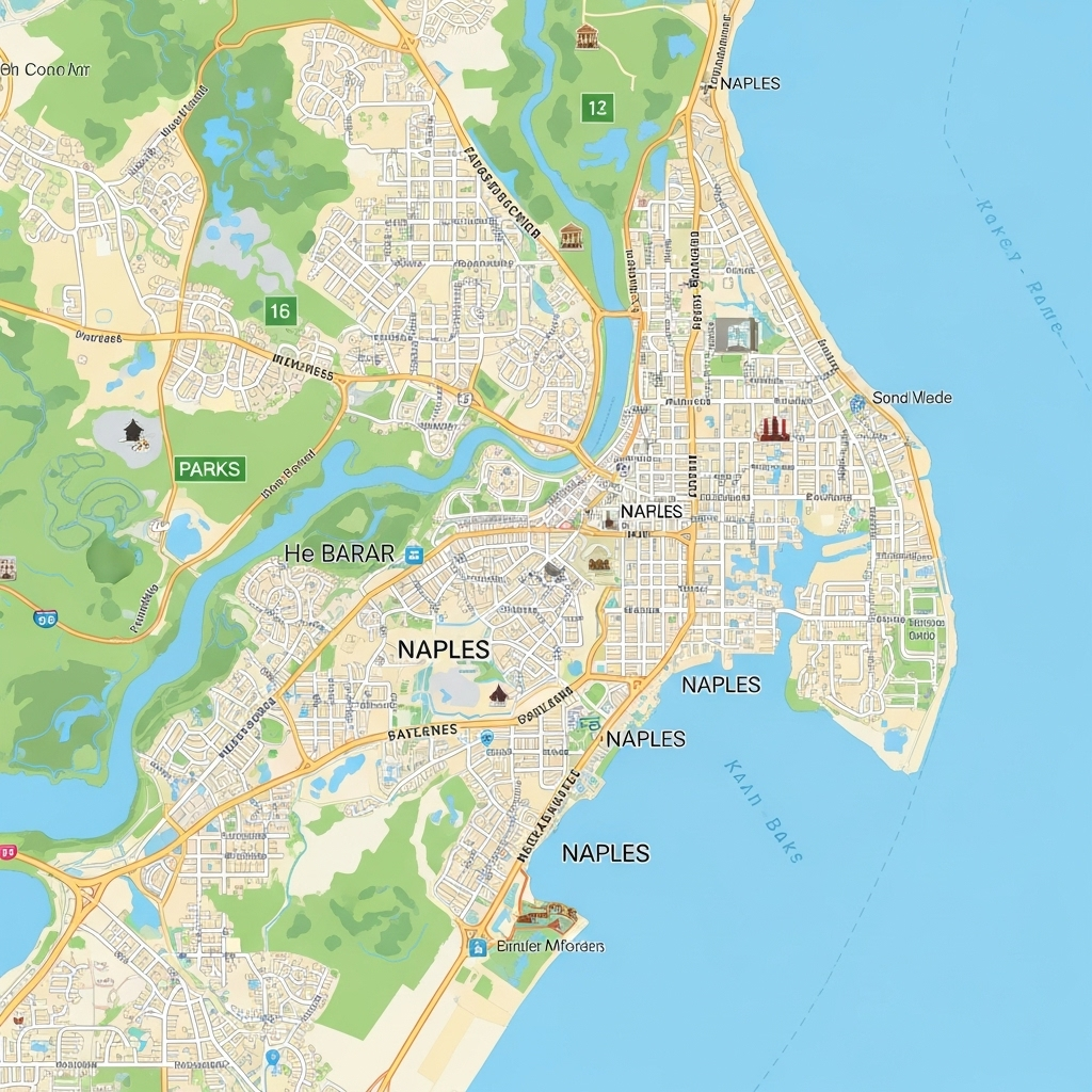 Map Downtown Naples Florida