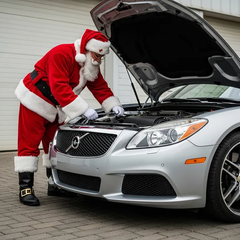 Santa Claus Repairing Expensive Car | Festive Auto Service | AI Art ...