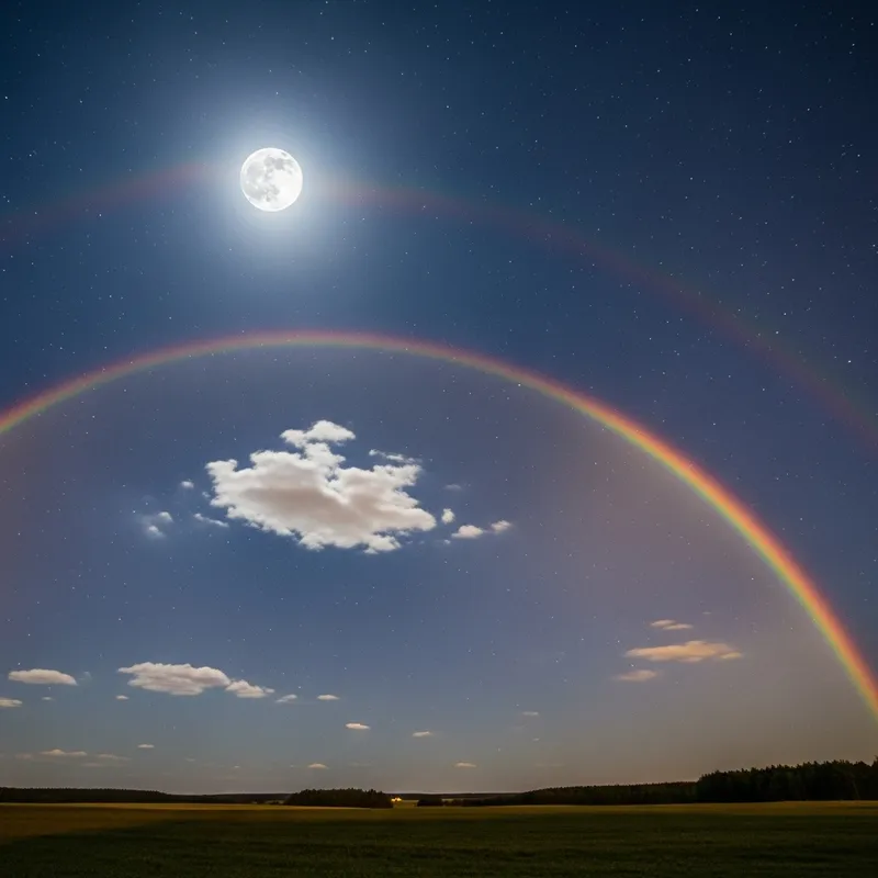 Enchanting Lunar Rainbow: A Moonbow Experience | AI Art Generator ...