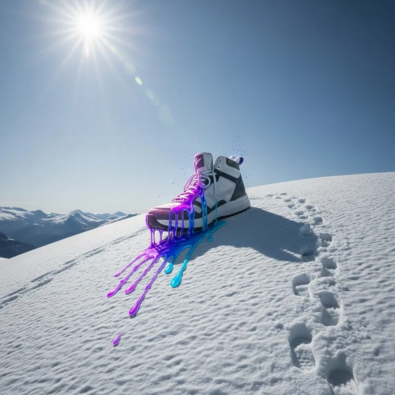 Melting Shoe Sculpture in Stunning Alaska Setting | AI Art Generator ...