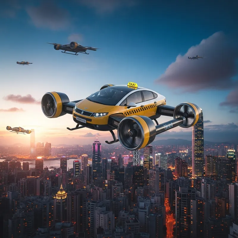 Flying Taxi: Revolutionizing Urban Travel | AI Art Generator | Easy ...