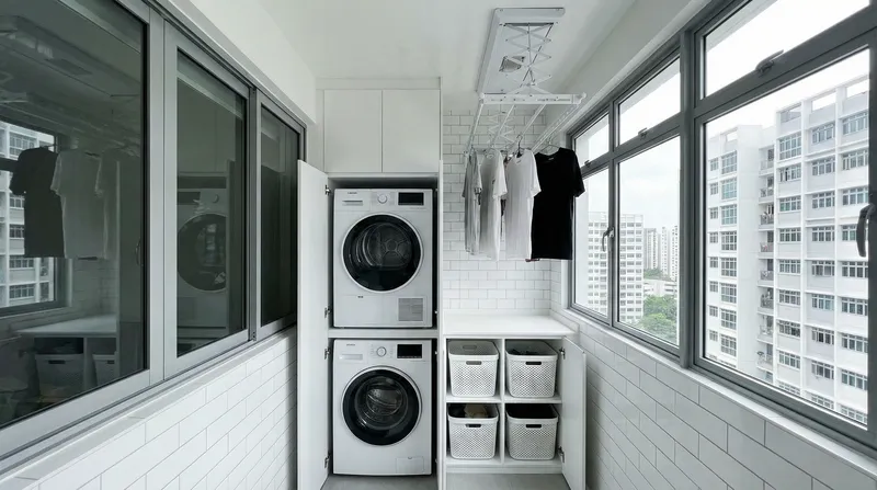 Compact Modern Laundry Room Design in Singapore | AI Art Generator ...