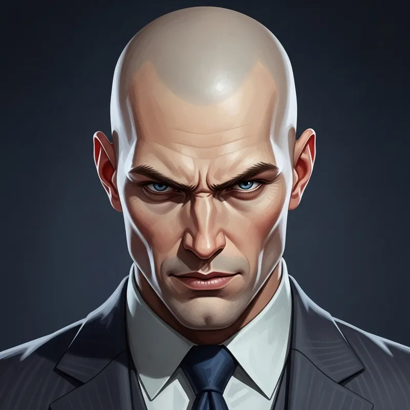 Stylish Portrait of Bald Russian Man | AI Art Generator | Easy-Peasy.AI