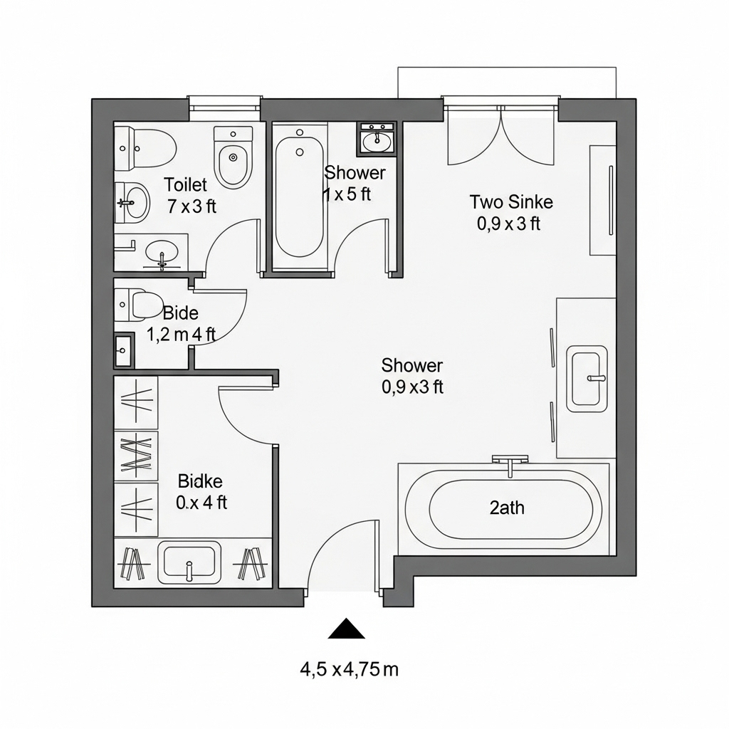 Toilet Room Design Plan Basic Layout Using Graph Paper Living Room