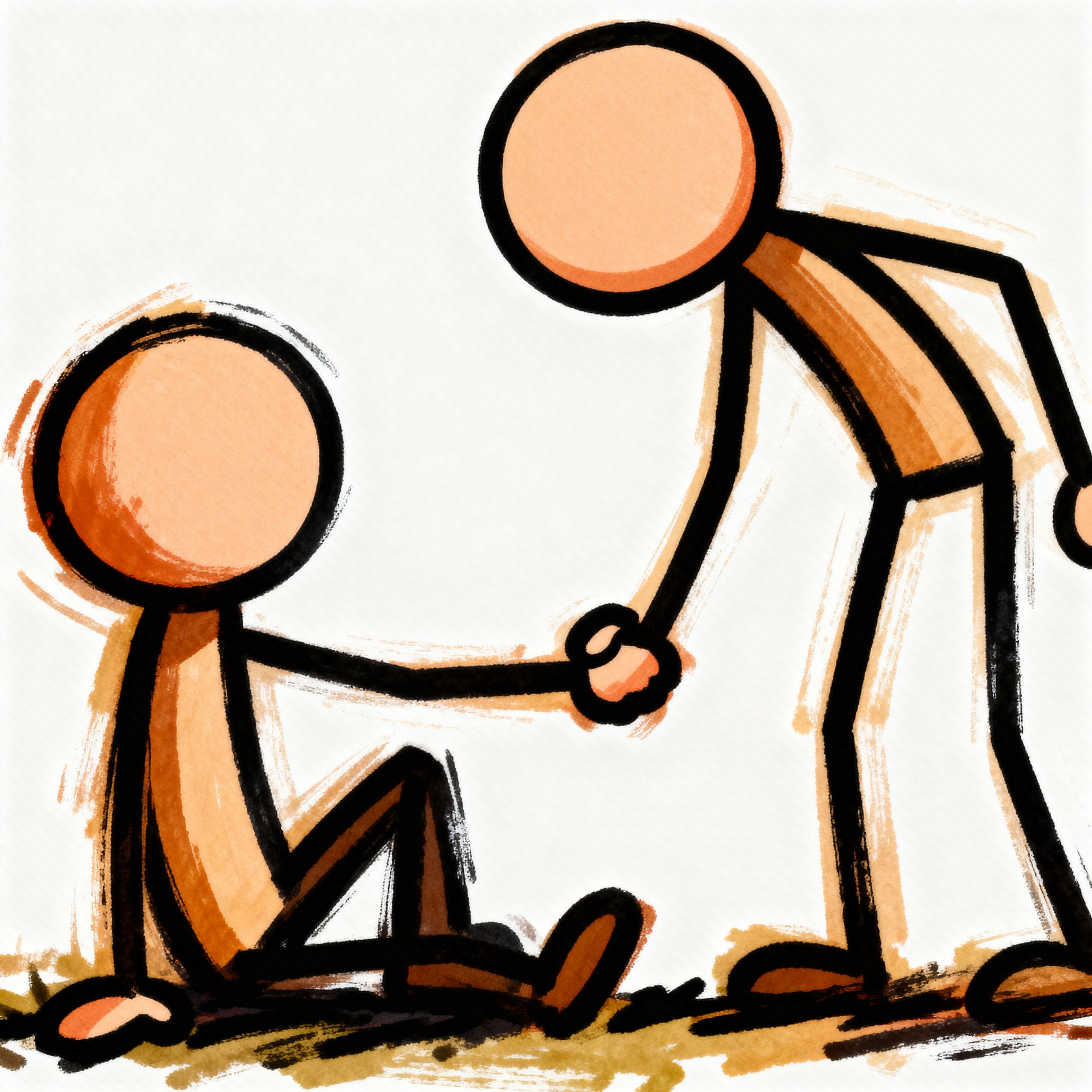 Helping Others Cartoon Drawing