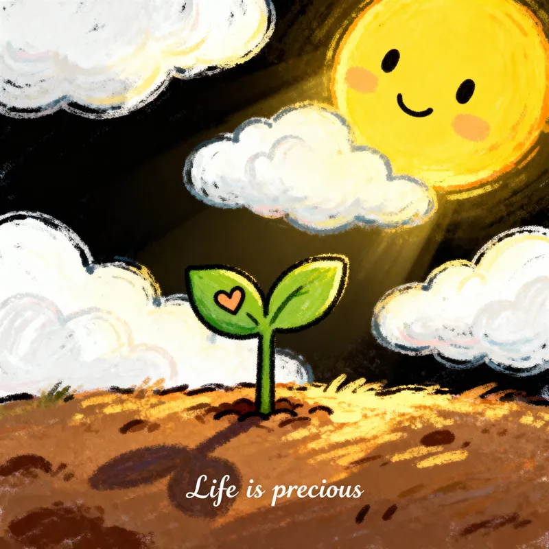 Cute Doodle Art Highlighting Life's Importance | AI Art Generator ...