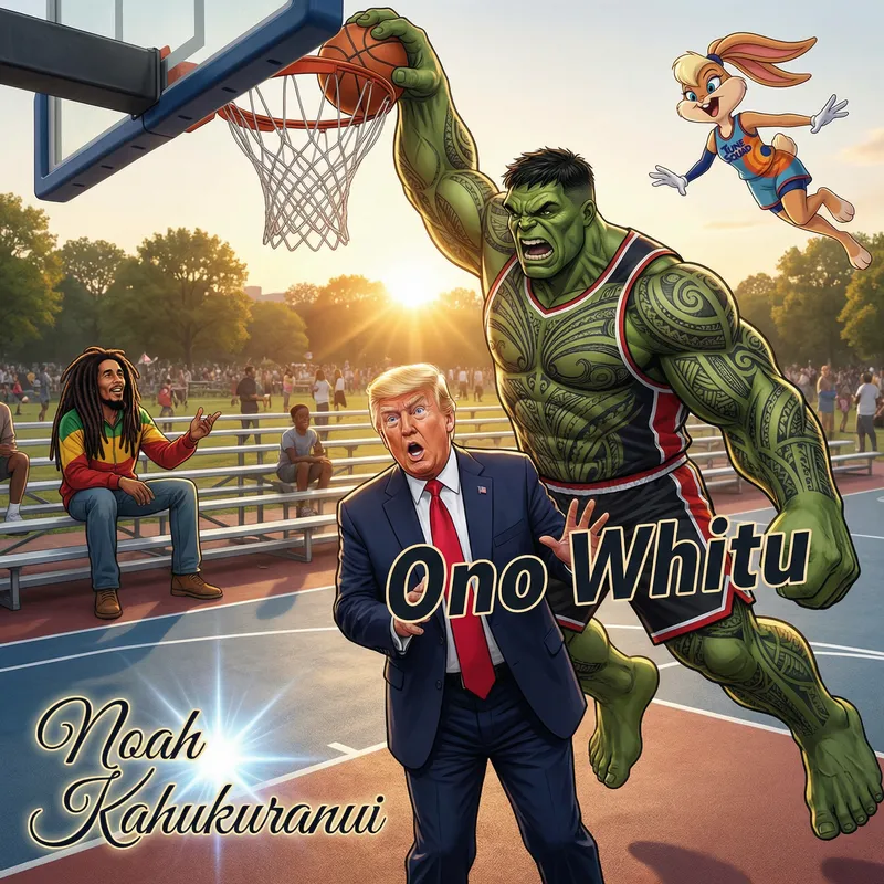 Epic Hulk Dunking Art with Maori Tattoos | AI Art Generator | Easy-Peasy.AI