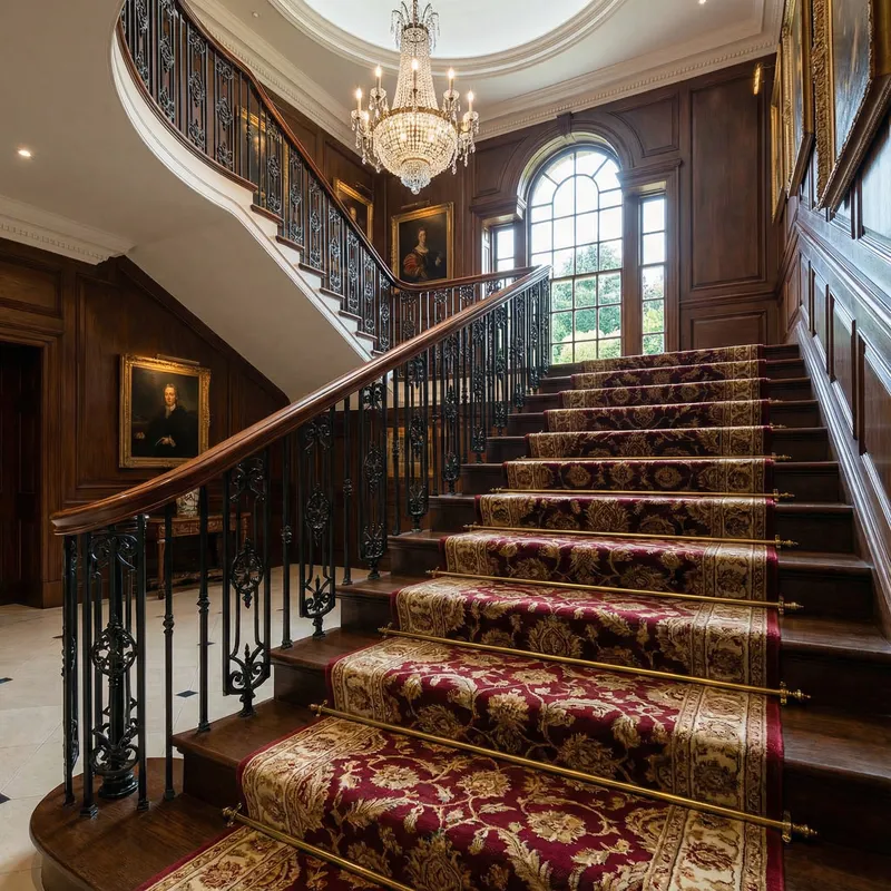 Luxury Carpeted Staircase Design Ideas | AI Art Generator | Easy-Peasy.AI