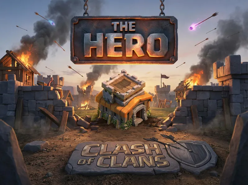 Epic Clash of Clans Village Attack Background | AI Art Generator | Easy ...