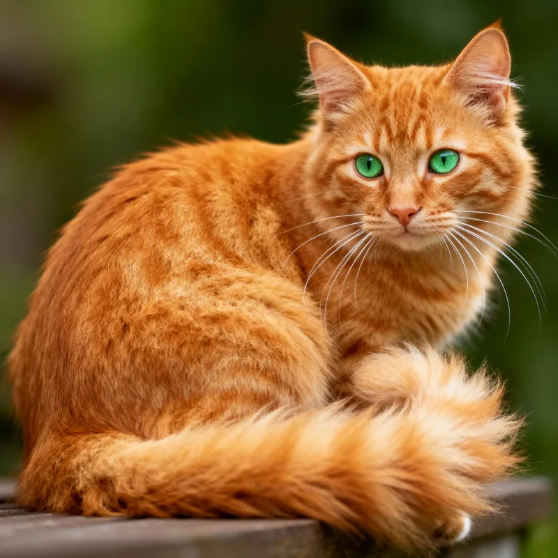 Playful Orange Tabby Cat with Green Eyes | AI Art Generator | Easy-Peasy.AI