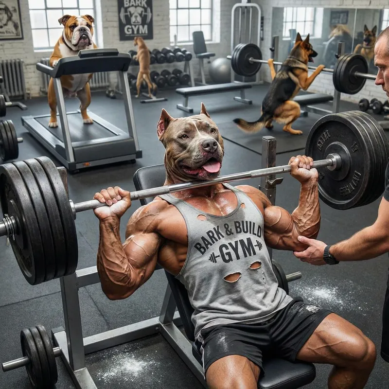 Muscular Dog Working Out: Fitness Inspiration | AI Art Generator | Easy ...