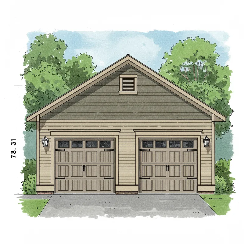 Elegant 2-Car Garage Design with Side Walls | AI Art Generator | Easy ...