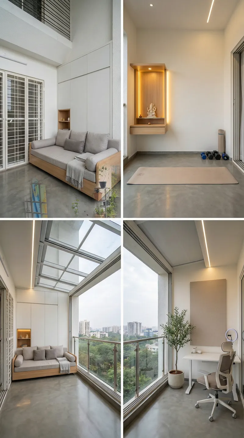 High-End Minimalist Studio Balcony Renovation Ideas | AI Art Generator ...