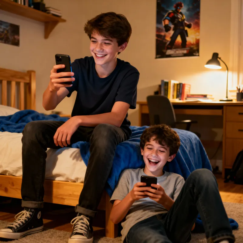 Teen Boys Gaming Together in a Room | AI Art Generator | Easy-Peasy.AI