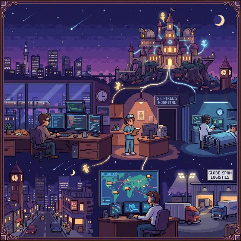 Night Owls: Enchanting Pixel Art Guardians of Continuous Services ...