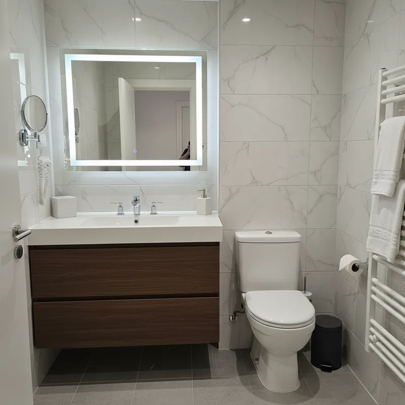 Practical Clean Bathroom Inspiration | AI Art Generator | Easy-Peasy.AI