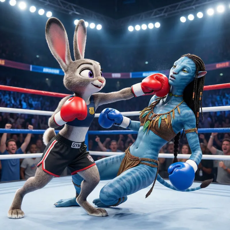 Judy Hopps Knocks Out Neytiri - Epic Zootopia vs Avatar | AI Art ...