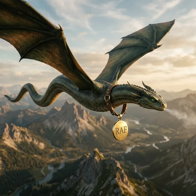 Flying Serpent Necklace with RAF Engraving | AI Art Generator | Easy ...