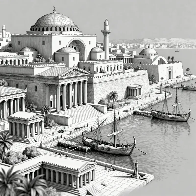 Coloring Book Page: Ancient Alexandria for Artists | AI Art Generator ...